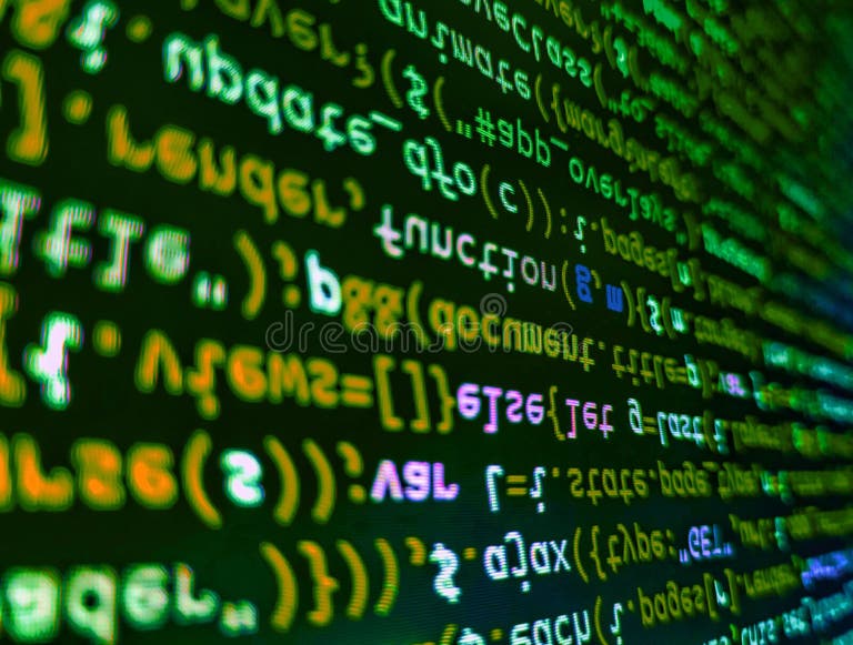 Screen of Web Developing Javascript Code. Programmer Workplace. Mobile ...