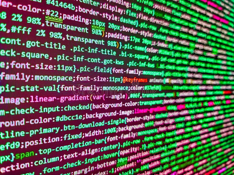 Screen at Wor. Simple Website HTML Code with Colorful Tags in Browser ...
