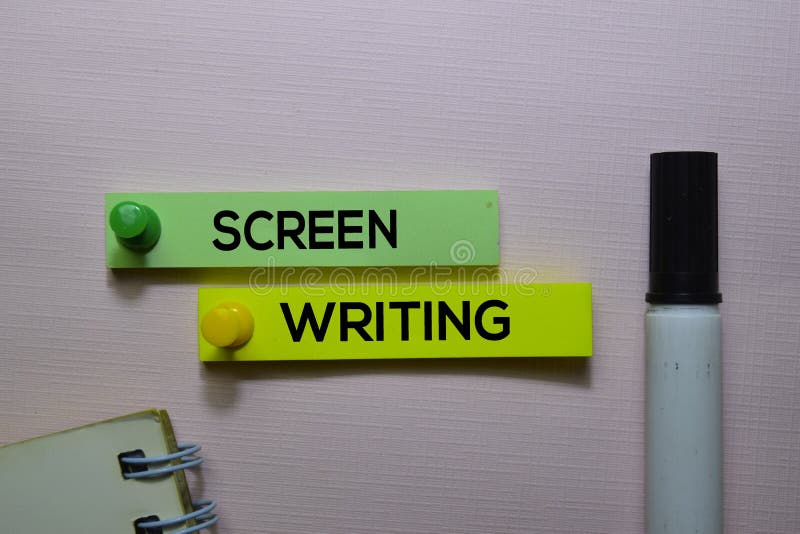 Screen Writing Text on Sticky Notes Isolated on Office Desk Stock Image ...