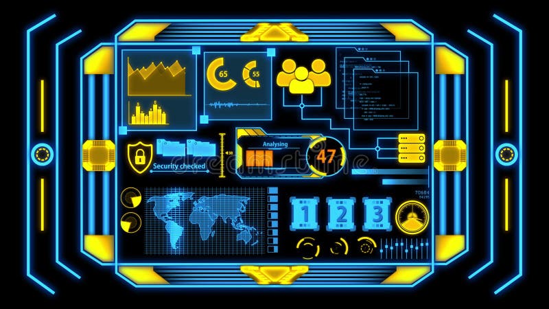 Screen with Yellow and Blue Data Analysis Details without Grid ...