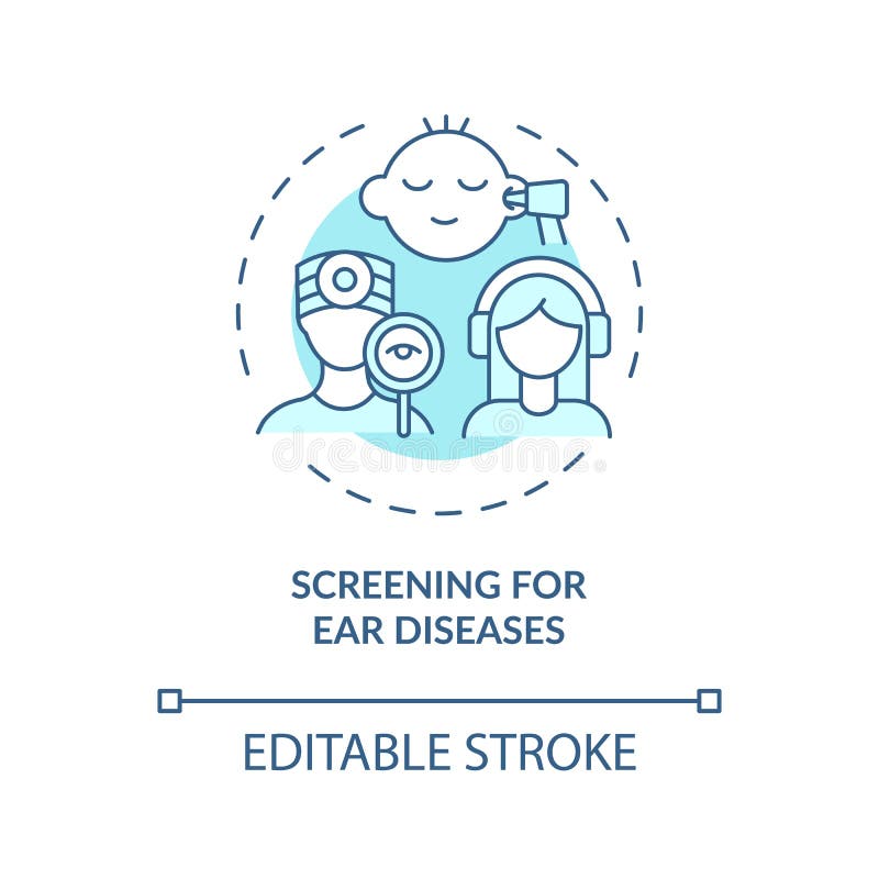 Screening for Ear Diseases Concept Icon Stock Vector - Illustration of ...