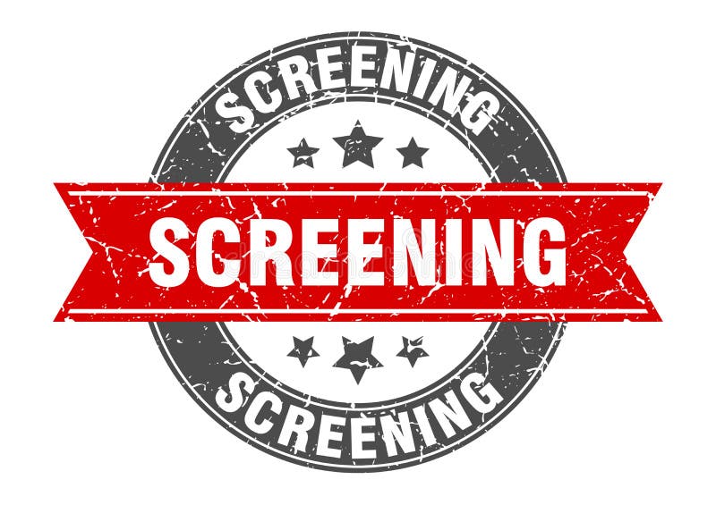Screening Round Stamp with Ribbon. Label Sign Stock Vector ...