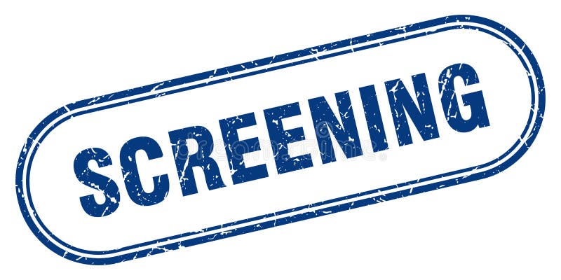 Screening Stamp. Square Grunge Sign on White Background Stock Vector ...