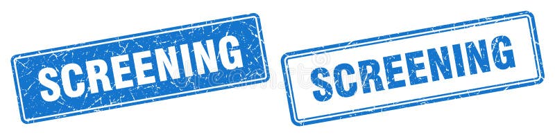Screening Stamp Set. Screening Square Grunge Sign Stock Vector ...