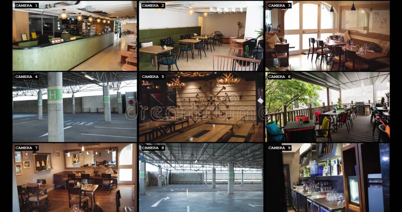 Screens with Cctv Surveillance Camera Views Stock Video - Video of ...
