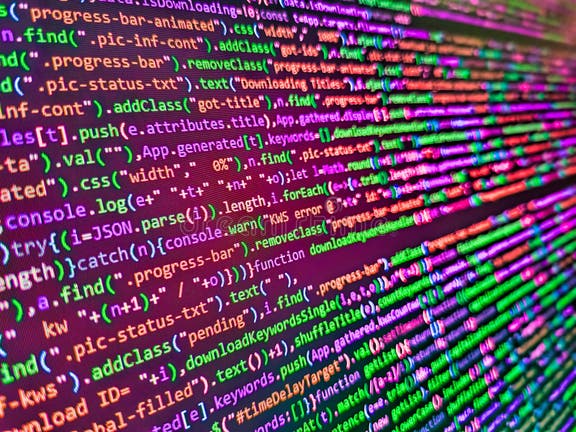 Screens Concept Design. Data Encryption Security Code on a Computer Display. Programming Code ...