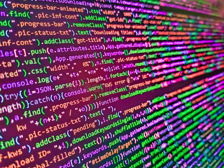 Screens Concept Design. Data Encryption Security Code on a Computer Display. Programming Code ...