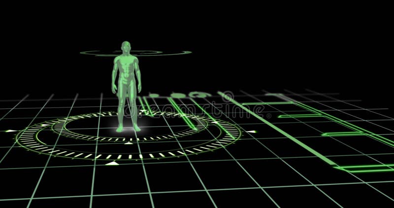 Screens with Data Processing and Human Body Model Over a Round Scanner ...