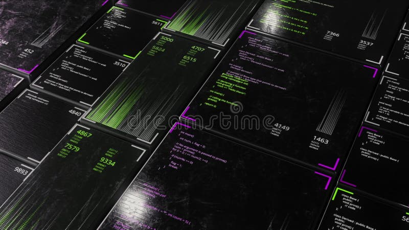Screens of Hacker Code Programming Process. Animation Stock Footage - Video of analysis ...