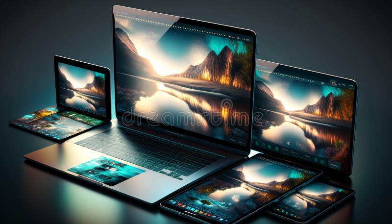 Screens of a Laptop, Tablet, and Smartphone, Ensuring Optimal User ...