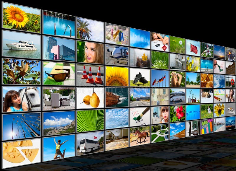 Modern TV screens panel stock photo. Image of multimedia - 18528060