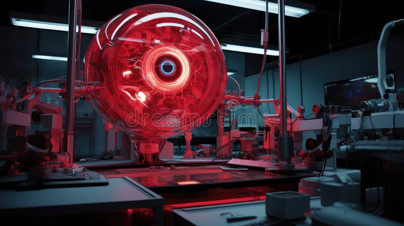 Screens red robot eye stock illustration. Illustration of sterile ...