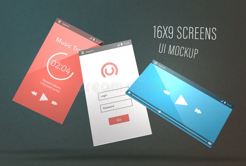Screens UI Mockups stock vector. Illustration of realistic - 113435382