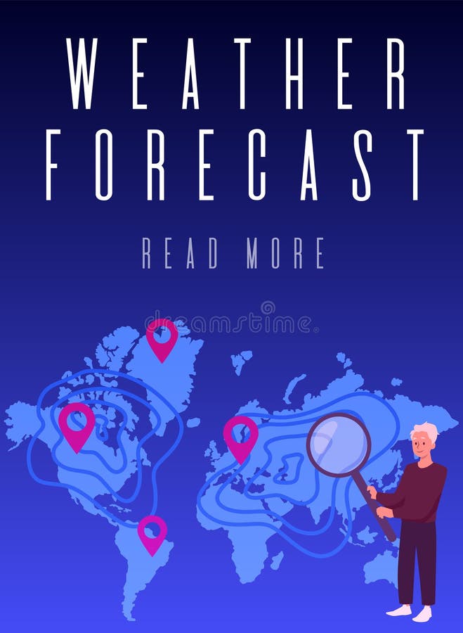 Screensaver or Banner for Television Weather Forecast Flat Vector ...