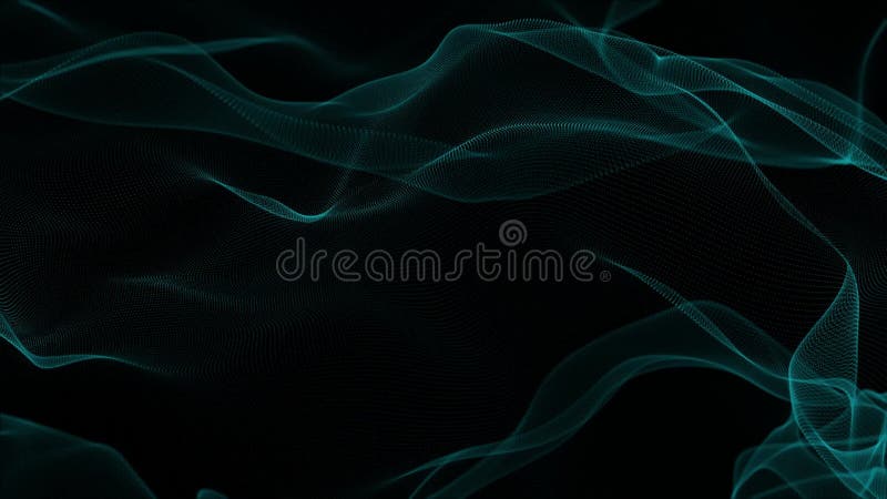 Particle Wave Flow, Cyberspace Abstract Video. Artificial Intelligence ...