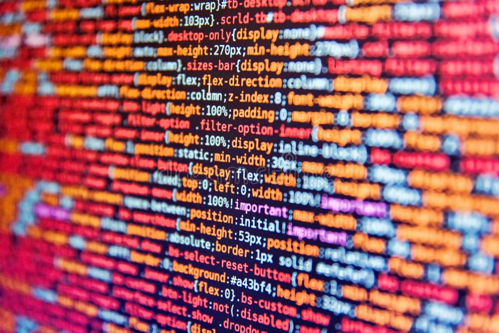 Screenshot with Random Parts of Program Code. Code of Javascript ...