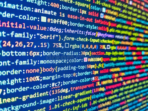 Screenshot with Random Parts of Program Code. Programming Code Abstract Laptop. Writing Program ...