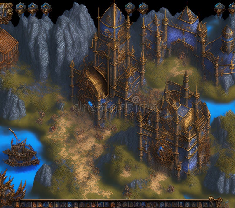 Screenshot from RPG Strategy Game, Generative AI Illustration Stock ...