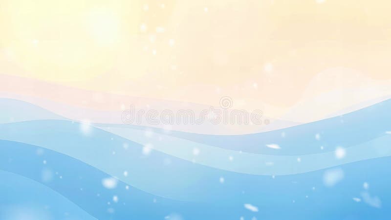 Abstract Waveforms: Gentle Blue Waves Ripple Under a Pale Sky, Sparkles ...