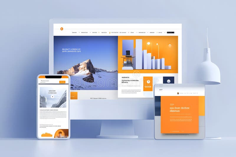 Mobile and Desktop Website Design Development Stock Vector ...