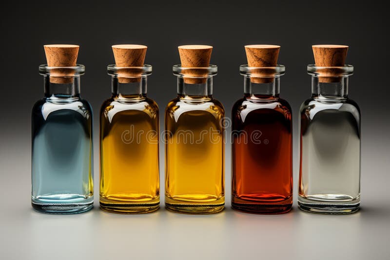 Capped Bottles on White Background Stock Illustration - Illustration of ...