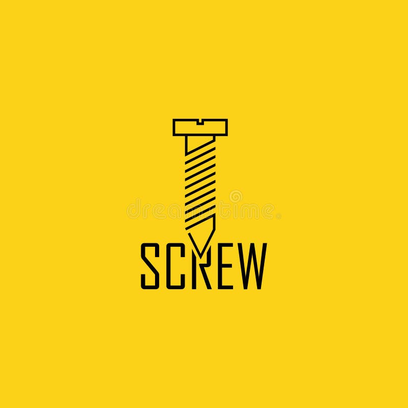 Screw. Color Black and Text Vector Logo Design Stock Vector ...
