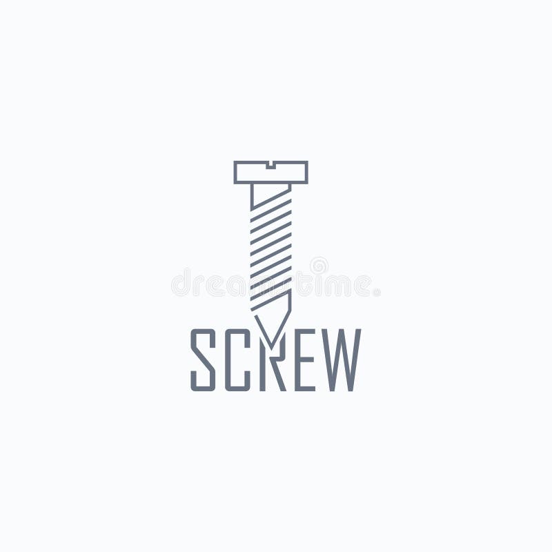 Screw. Color Grey And Text Vector Logo Design Stock Vector ...