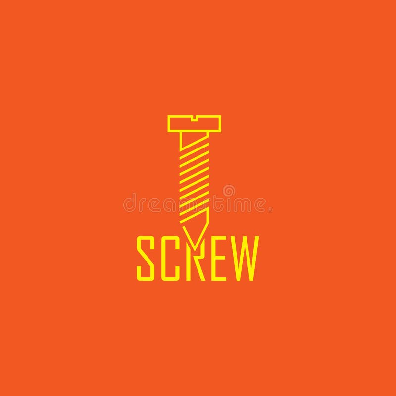 Screw. Color Yellow and Text Vector Logo Design Stock Vector ...