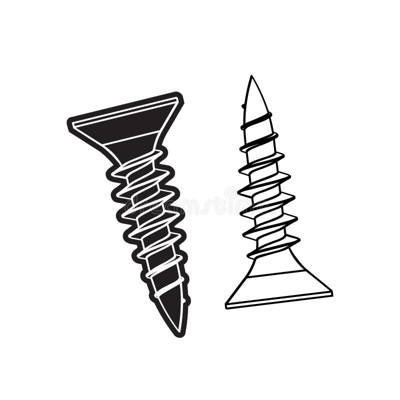 Self-tapping Countersunk Head Stock Vector - Illustration of hardware ...