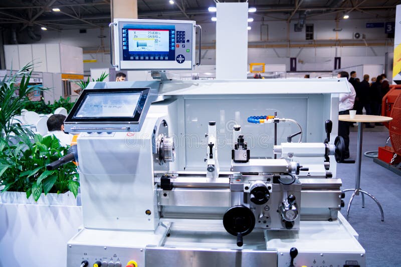 Screw-cutting Lathe with Digital Readout Device Stock Image - Image of ...