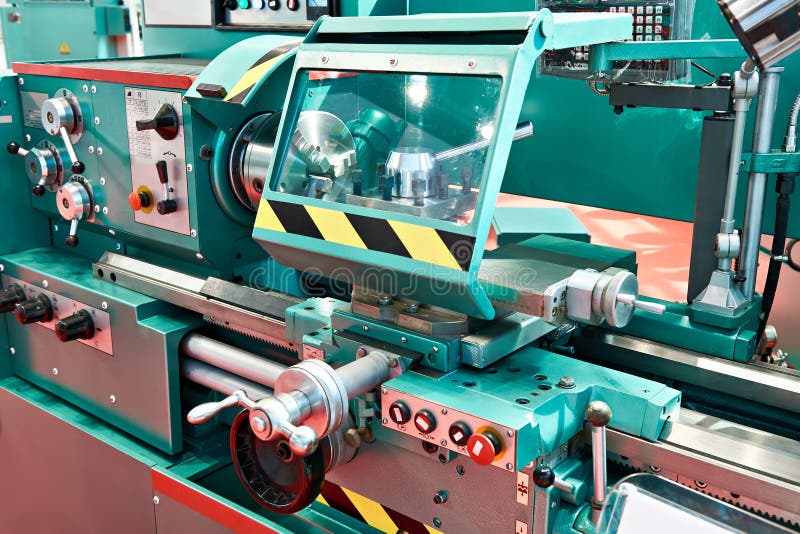 Screw-cutting lathe stock image. Image of factory, industrial - 93364197