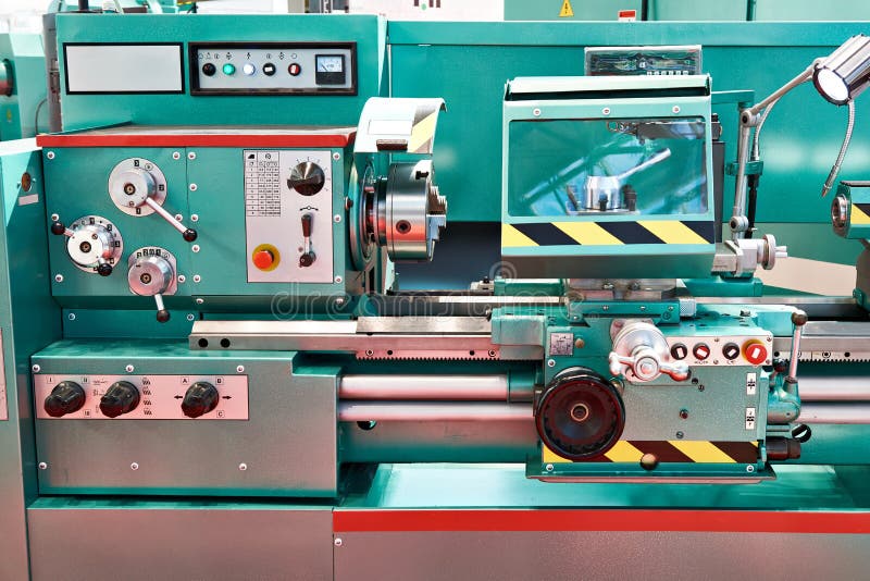 Cutting lathe stock photo. Image of machinery, metal - 93364388