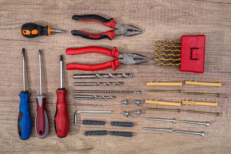 With Dowel, Screwdriver, Hammer Stock Photo - Image of metal, steel ...