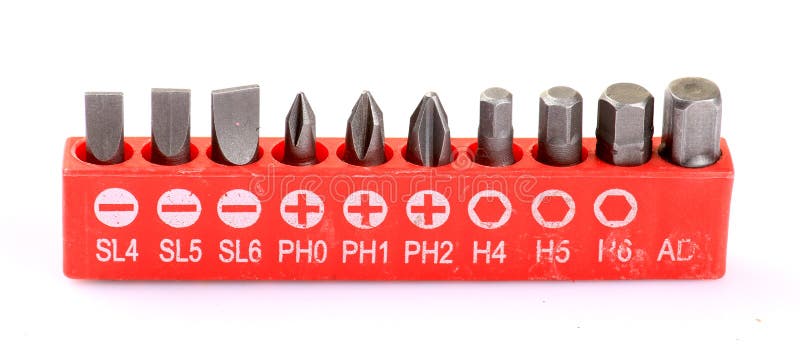Driver bits stock image. Image of metal, pointed, white - 28107791