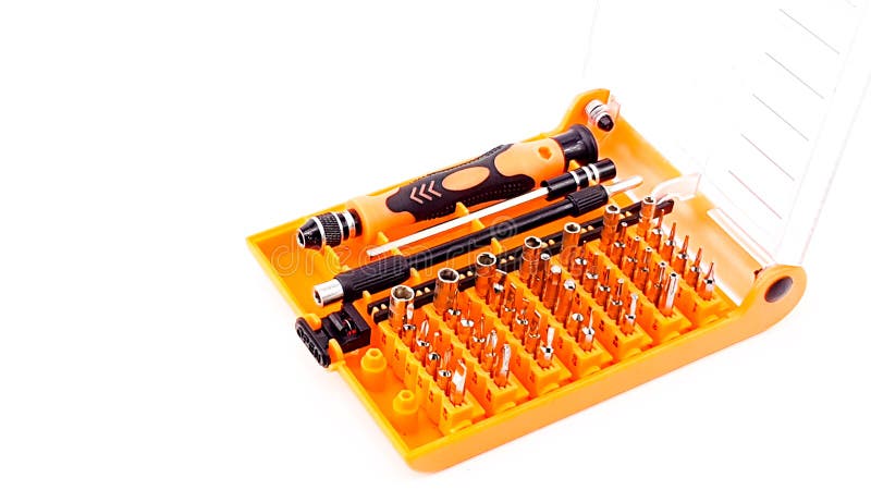 Driver Tool Kit in Plastic Box Stock Image - Image of metallic ...