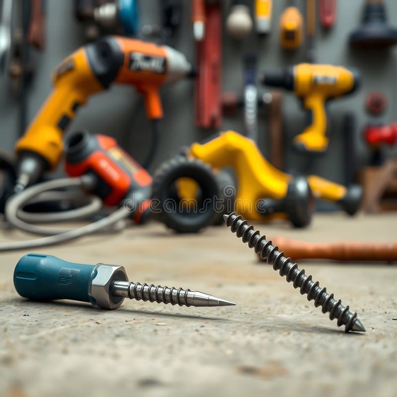 A Extractor Tool Resting on a Concrete Floor with a Blurred Background ...