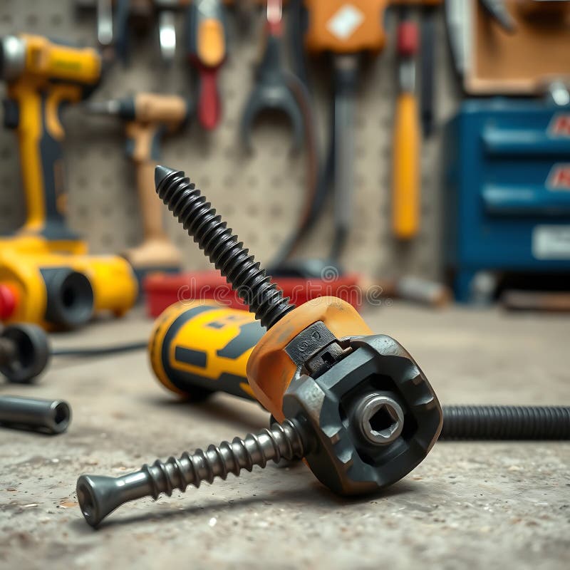 A Extractor Tool Resting on a Concrete Floor with a Blurred Background ...