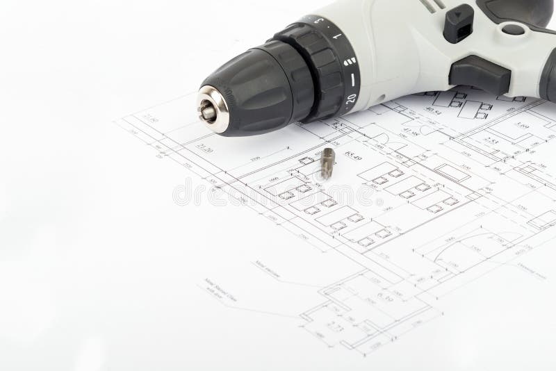 Gun on draft stock photo. Image of metal, plan, draft - 60118416