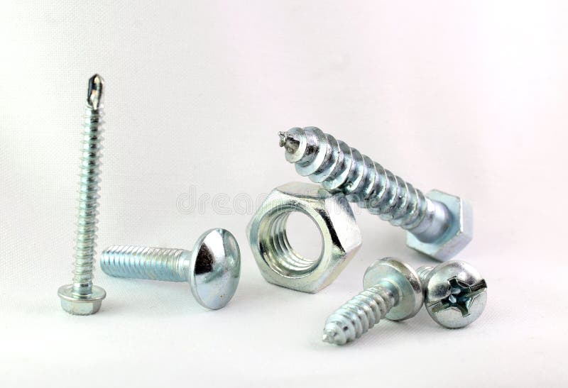 Set of screws and nuts stock image. Image of mechanical - 139214851