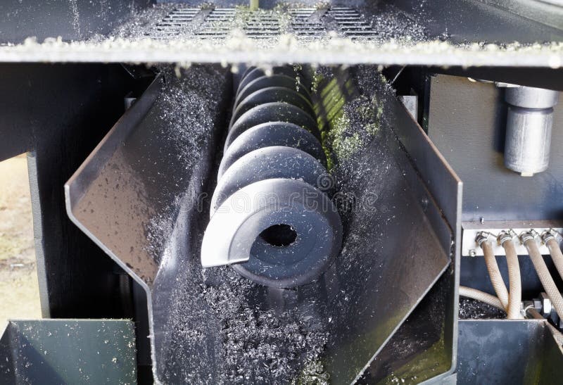 Chip Auger and Metal Turnings Stock Photo - Image of equipment, chip ...