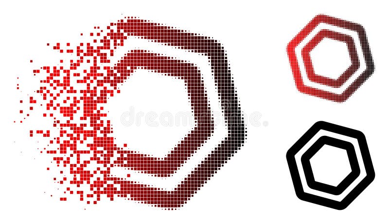Destructed Pixel Halftone Nut Icon Stock Vector - Illustration of ...