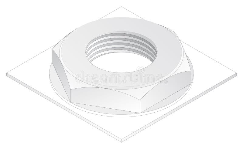 Screw-nut, Isometric Projection, Stock Illustration - Illustration of ...