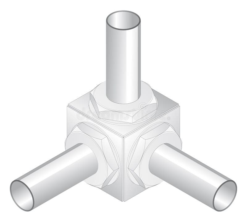 Screw-nut, Isometric Projection, Engineering Graph Stock Illustration ...