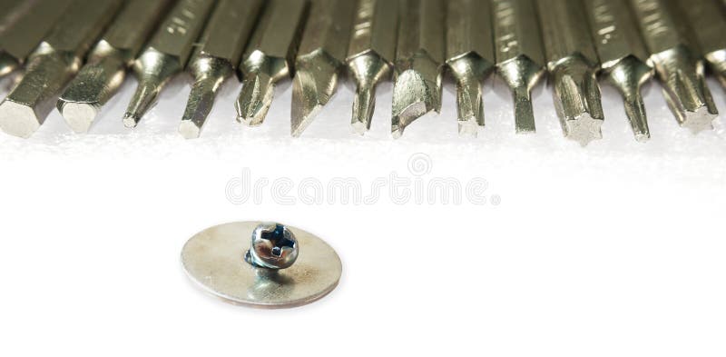 And screwdriver tips stock image. Image of steel, hardware - 29226045