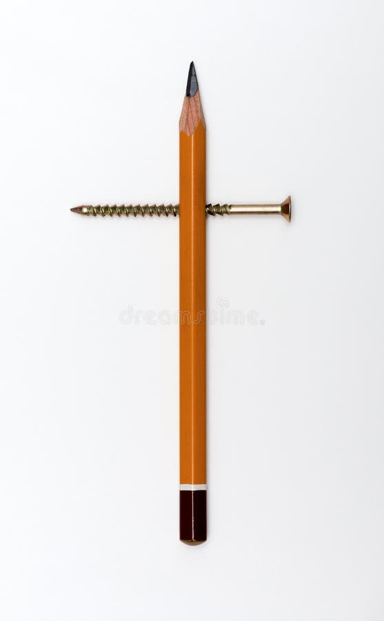 Screwed in pencil stock image. Image of idea, iron, screwed - 49108203