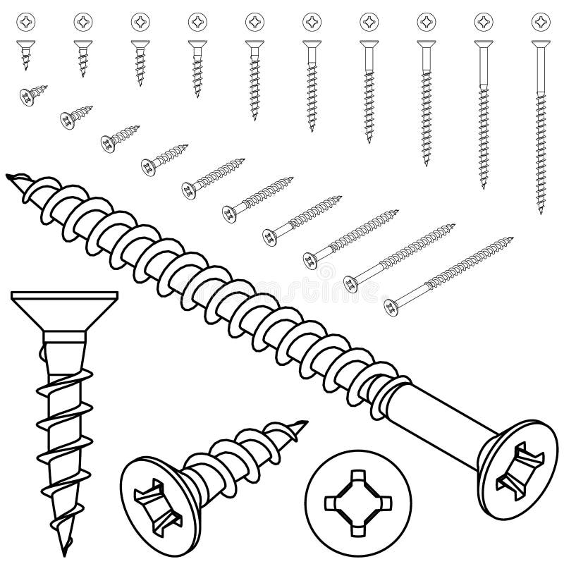 Bolt and Nut Set All View Isometric Stock Vector - Illustration of ...