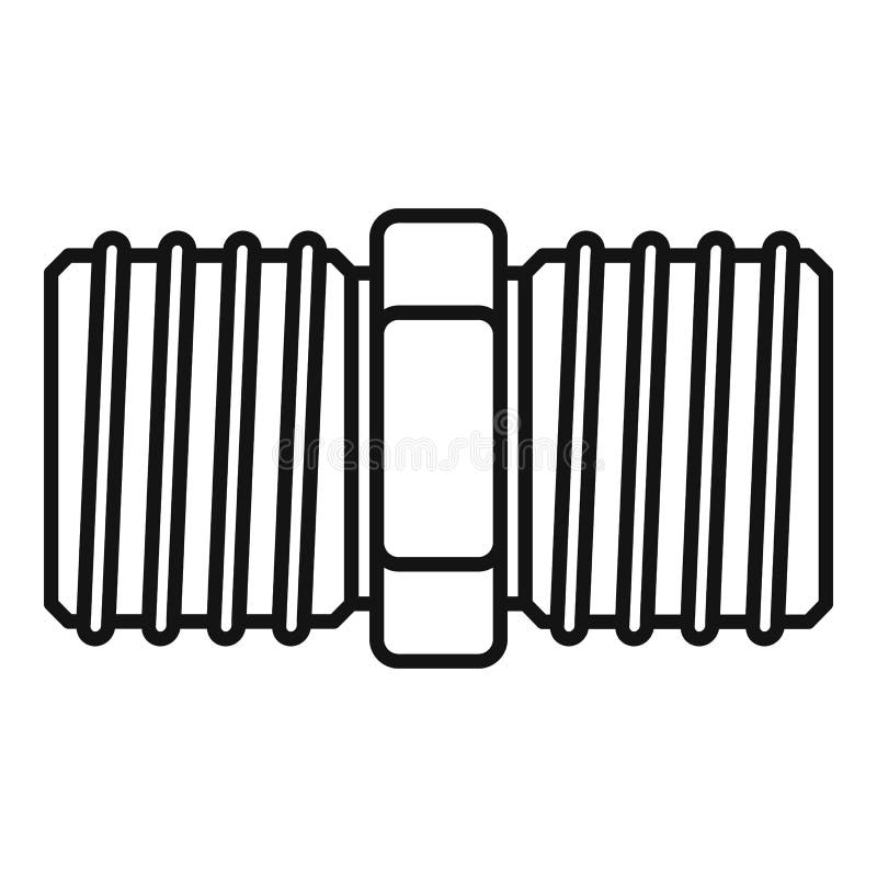 Outline Threading Vector Icon. Isolated Black Simple Line Element ...