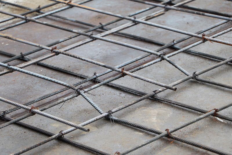 Thread Steel Bar Framework in the Construction Site. Steel Rebars for ...