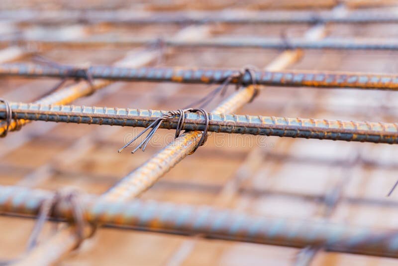 Thread Steel Bar Framework, in the Construction Site. Soft Stock Image ...
