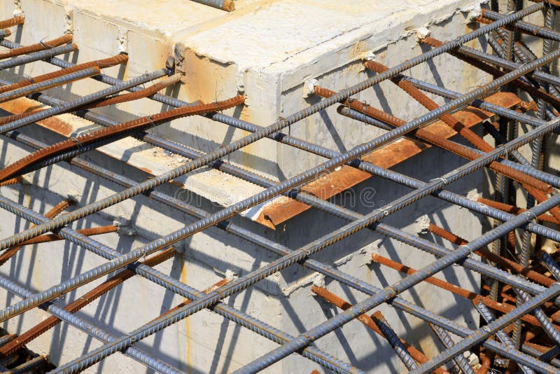 Thread steel bar framework stock image. Image of construction - 216400999